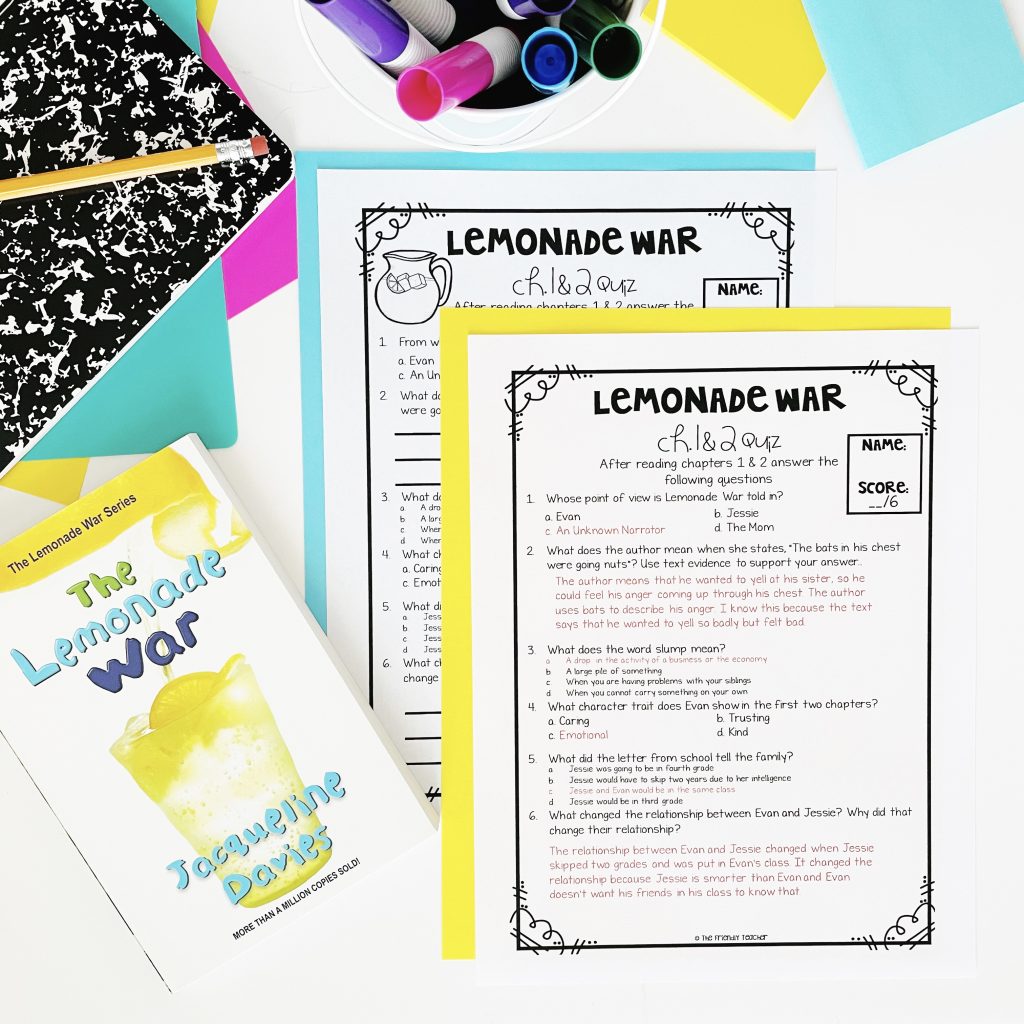 Teaching the Lemonade War through a Novel Study - The Friendly Teacher